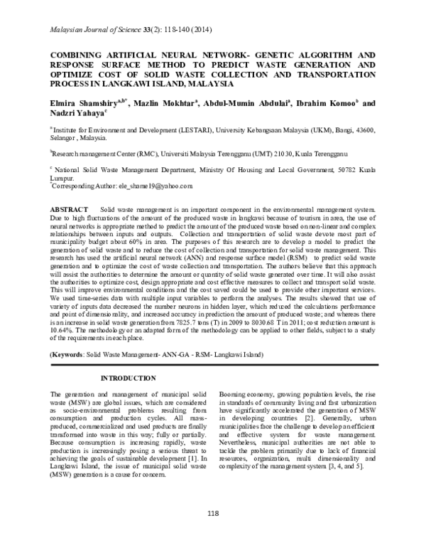 (PDF) Combining Artificial Neural Network- Genetic Algorithm and Response Surface Method to ...