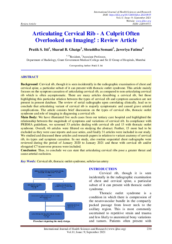 (PDF) Articulating Cervical Rib -A Culprit Often Overlooked on Imaging ...