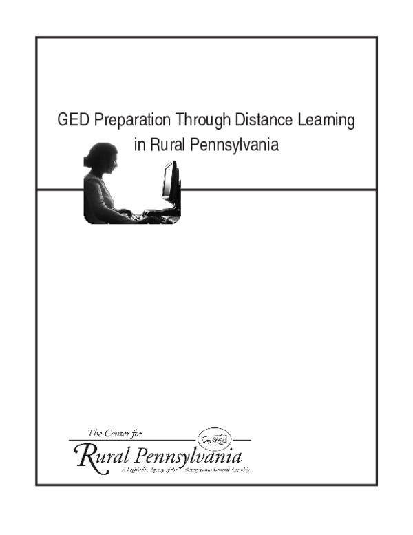 (PDF) GED Preparation through Distance Learning in Rural Pennsylvania