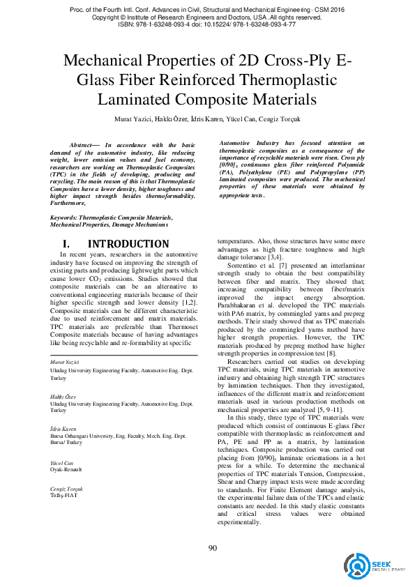 (PDF) Mechanical Properties of 2D Cross Ply E Glass Fiber Reinforced ...