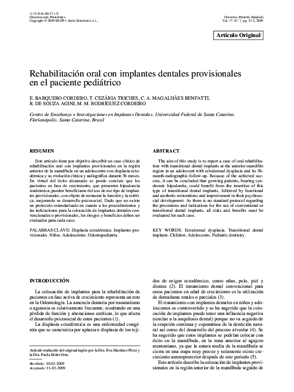 (PDF) Oral rehabilitation with transitional dental implants in a ...