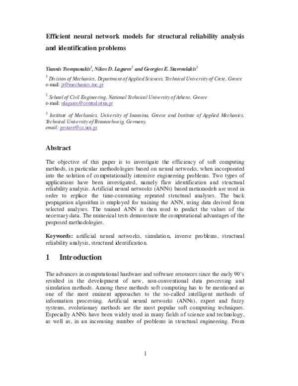 Pdf Efficient Neural Network Models For Structural Reliability Analysis And Identification