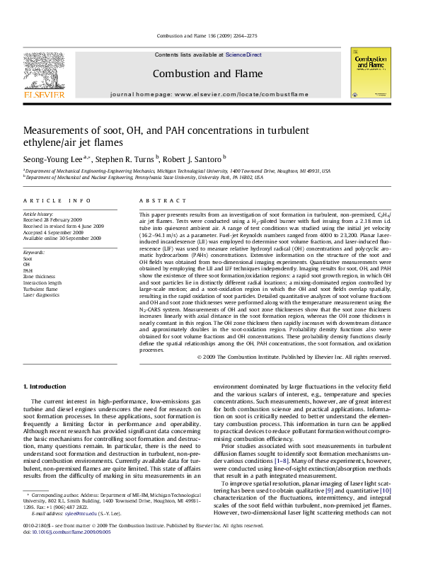 (PDF) Measurements of soot, OH, and PAH concentrations in turbulent ...