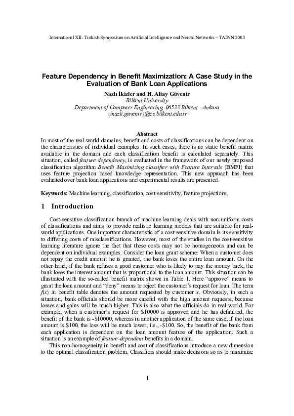 (PDF) Feature Dependency in Benefit Maximization: A Case Study in the ...