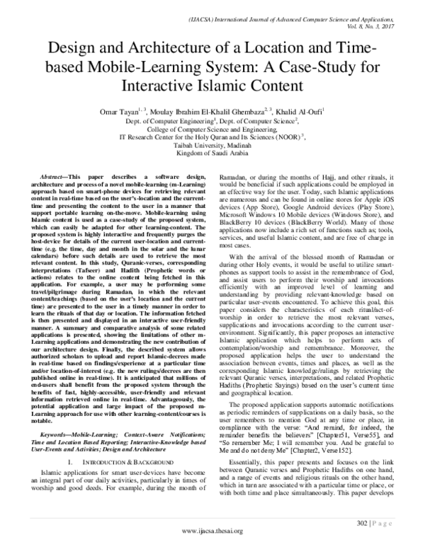 (PDF) Design and Architecture of a Location and Time-based Mobile-Learning System: A Case-Study ...
