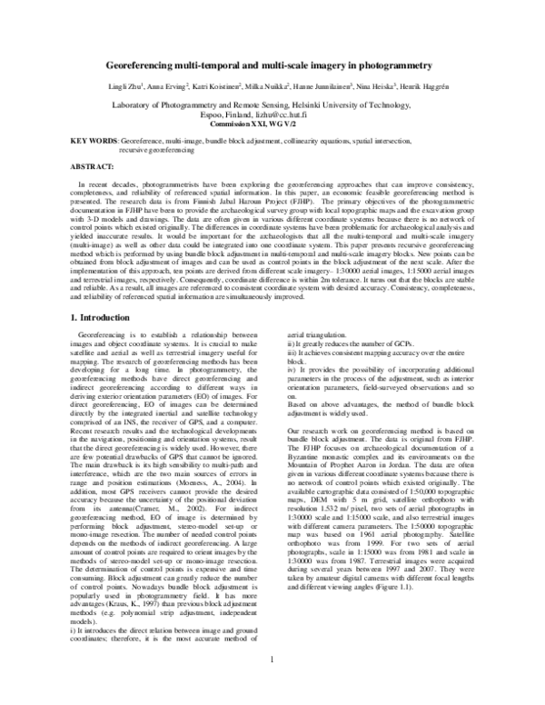 (PDF) Georeferencing multi-temporal and multi-scale imagery in ...