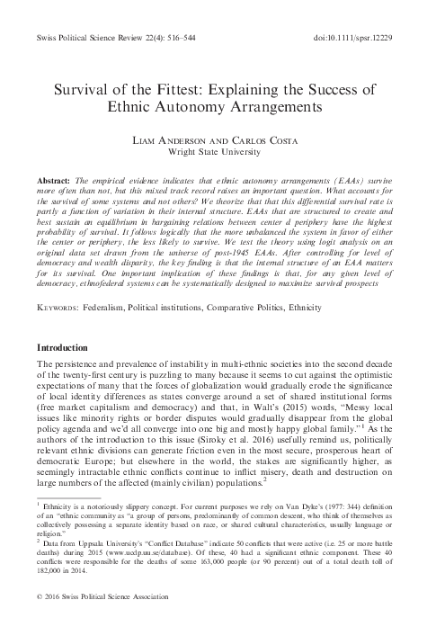 (PDF) Survival of the Fittest: Explaining the Success of Ethnic ...