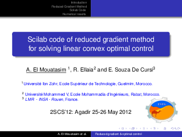 (PDF) Scilab code of reduced gradient method for solving linear convex optimal control