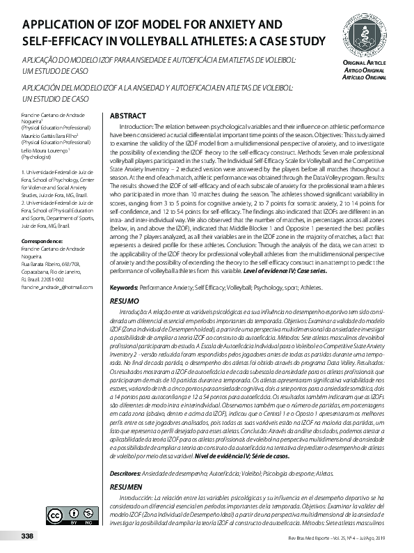 (PDF) Application of Izof Model for Anxiety and Self-Efficacy in ...