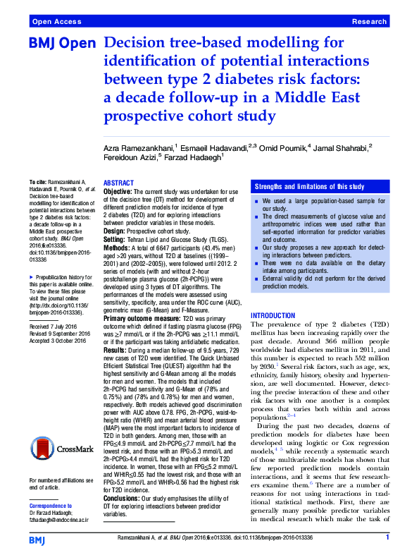 (PDF) Decision tree-based modelling for identification of potential ...