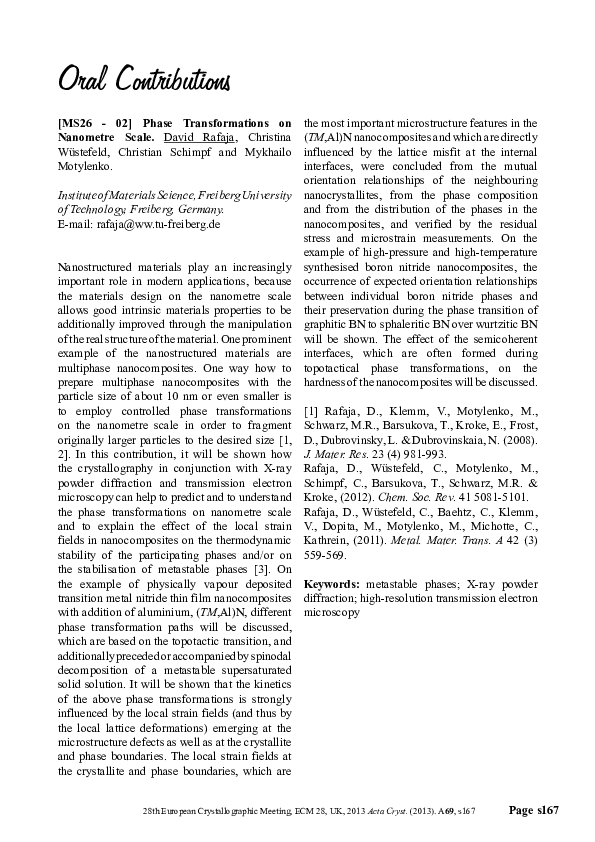 (PDF) Phase transformations on nanometre scale