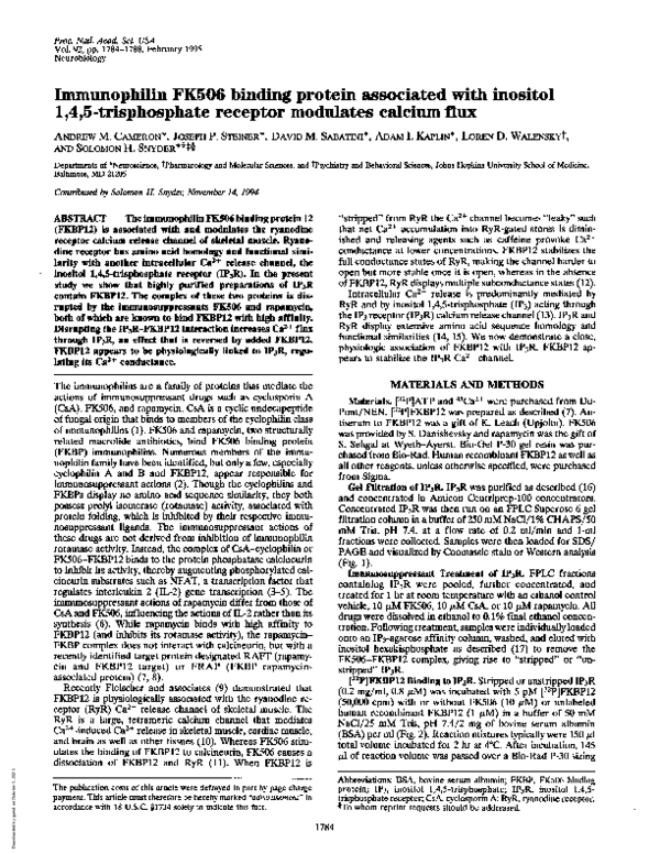 (PDF) Immunophilin FK506 binding protein associated with inositol 1,4,5-trisphosphate receptor ...