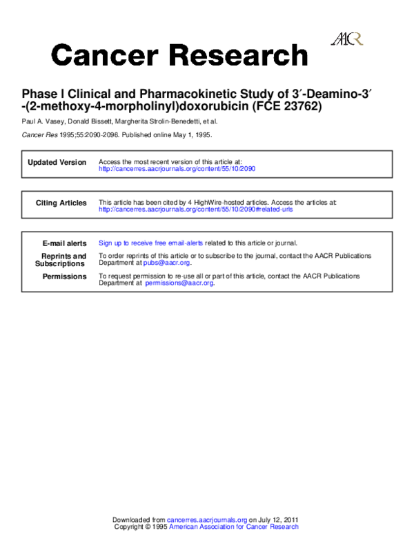(PDF) Phase I clinical and pharmacokinetic study of 3'-deamino-3'-(2 ...