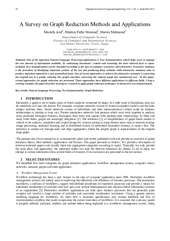 (PDF) A Survey on Graph Reduction Methods and Applications