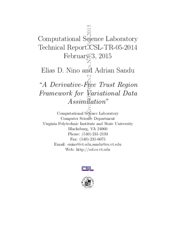 (PDF) A derivative-free trust region framework for variational data assimilation | Elias Herrera ...