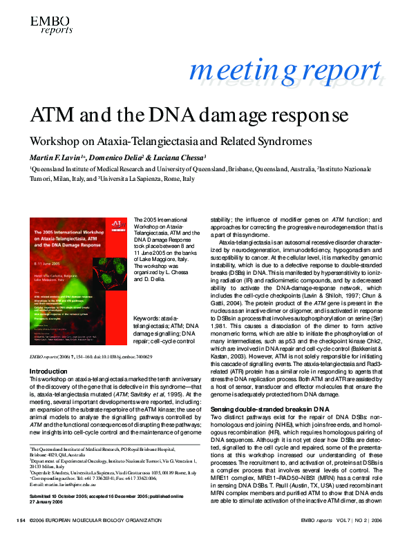 (PDF) ATM and the DNA damage response