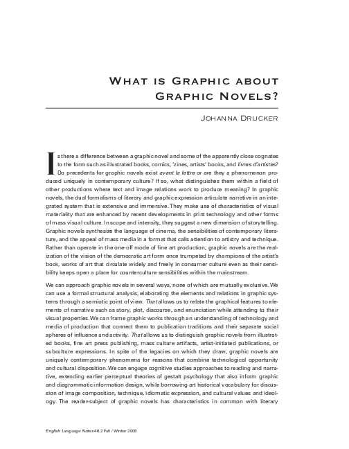 (PDF) What is Graphic about Graphic Novels?
