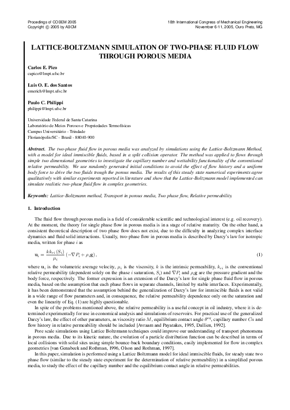(PDF) Lattice-Boltzmann Simulation of Two-Phase Fluid Flows