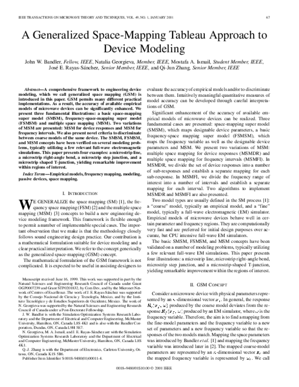 (PDF) A generalized space-mapping tableau approach to device modeling