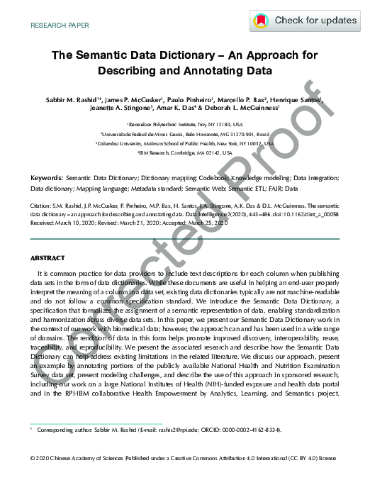 (PDF) The Semantic Data Dictionary – An Approach for Describing and ...