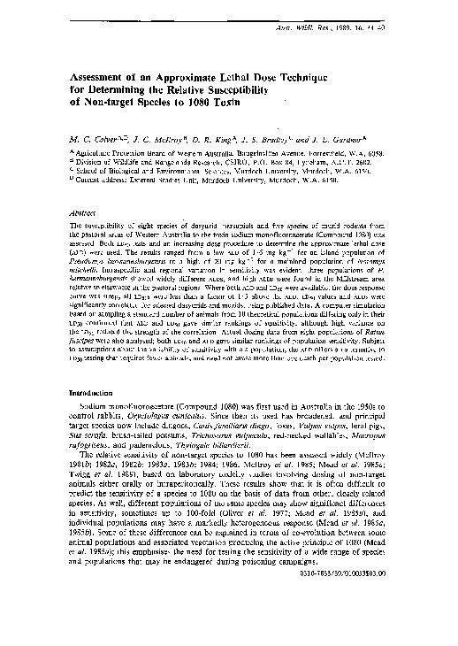 (PDF) Assessment of an Approximate Lethal Dose Technique for ...
