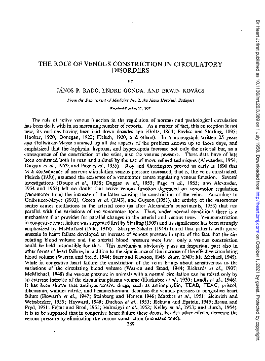 (PDF) The Role of Venous Constriction in Circulatory Disorders