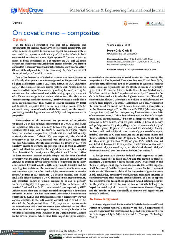 (PDF) On covetic nano – composites