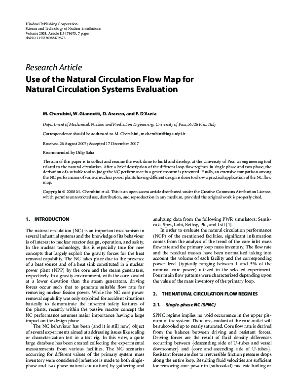 (PDF) Use of the Natural Circulation Flow Map for Natural Circulation ...