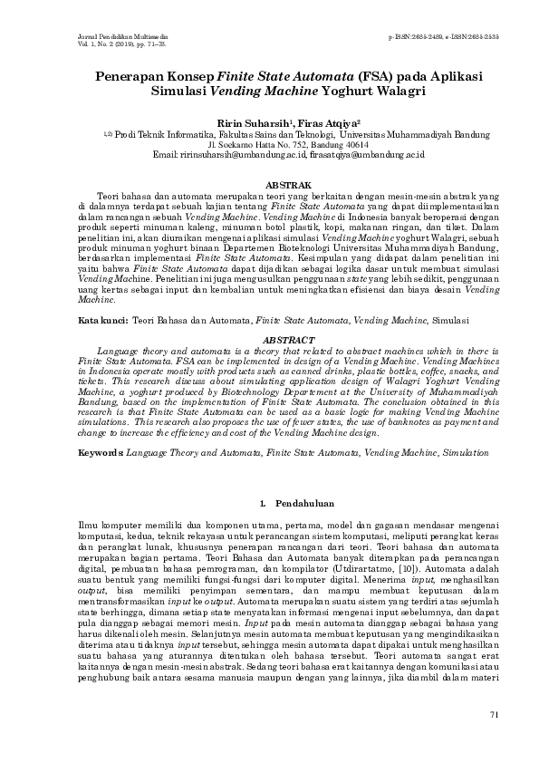 (PDF) Penerapan Konsep Finite State Automata (FSA) pada Aplikasi ...