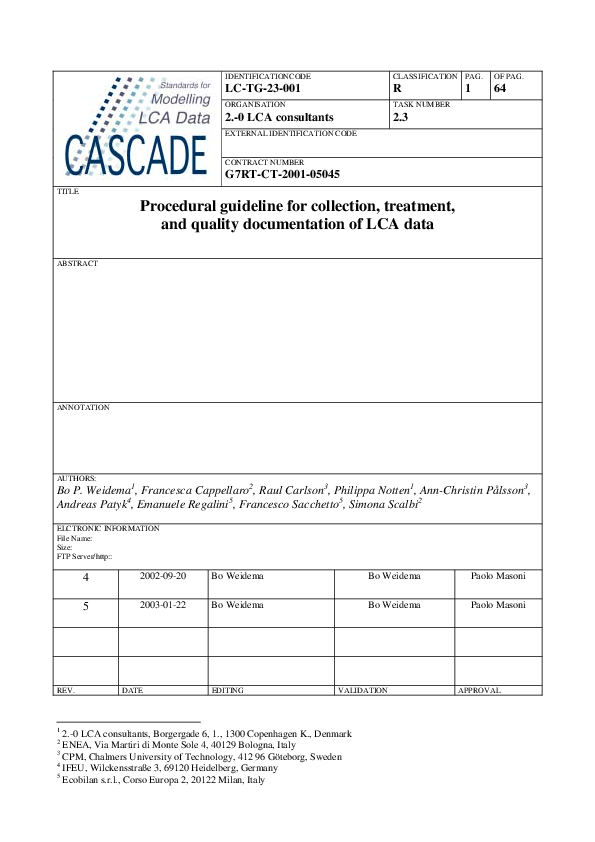 (PDF) Procedural guideline for collection, treatment, and quality ...