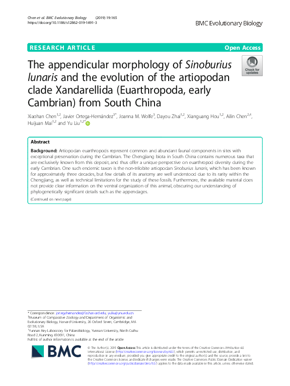 (PDF) The appendicular morphology of Sinoburius lunaris and the ...