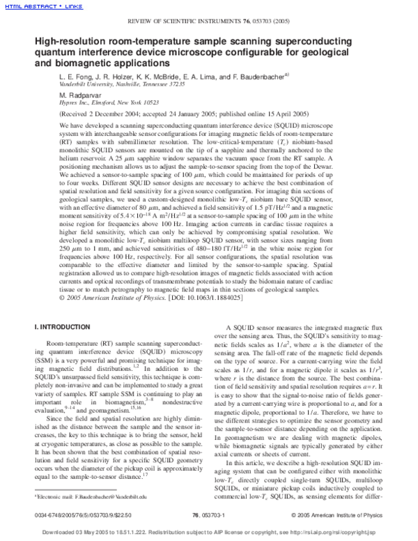 (PDF) High-resolution room-temperature sample scanning superconducting ...