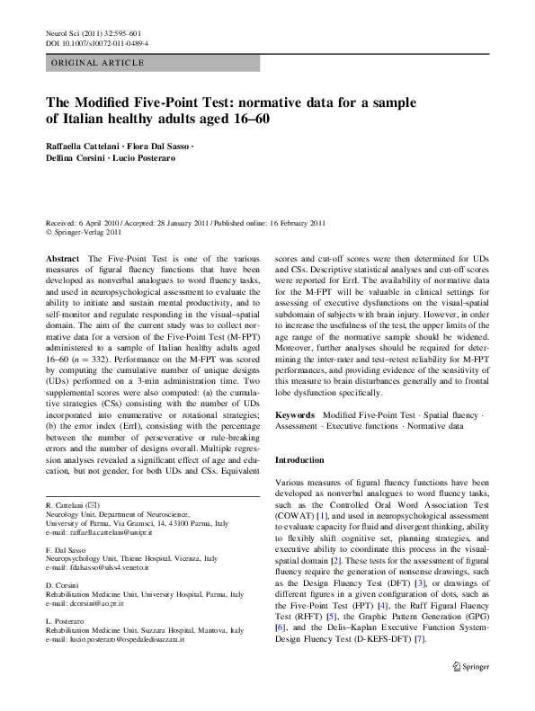 (PDF) The Modified Five-Point Test: normative data for a sample of ...