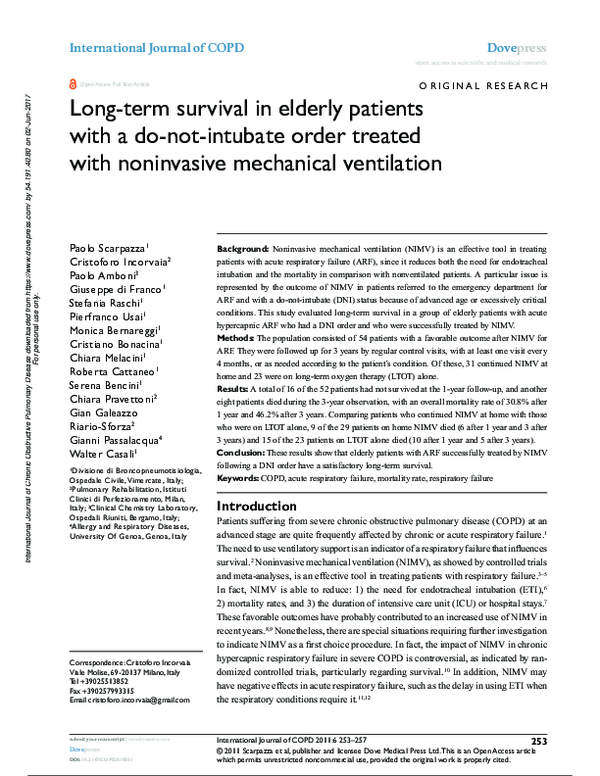 (PDF) Long-term survival in elderly patients with a do-not-intubate ...