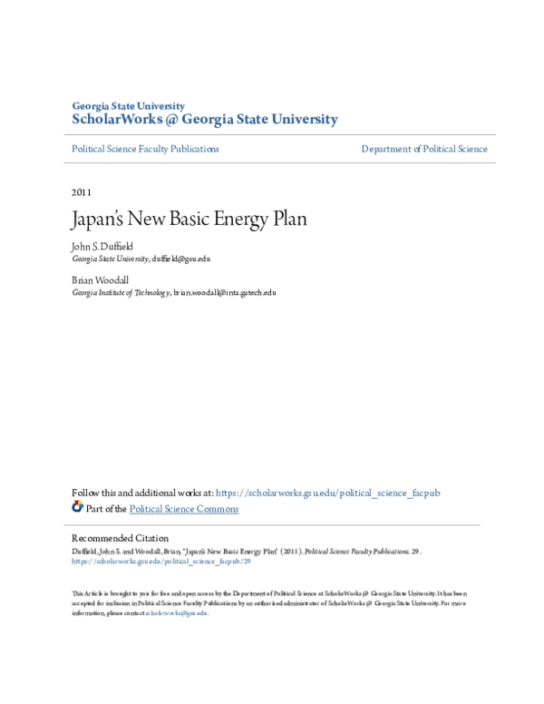 (PDF) Japan's new basic energy plan