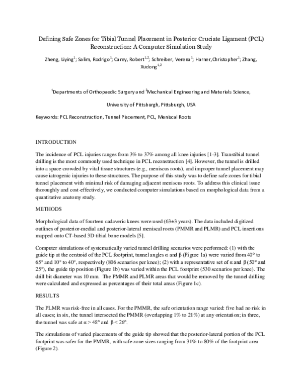 (PDF) Defining the safe zone for tibial tunnel placement in posterior ...