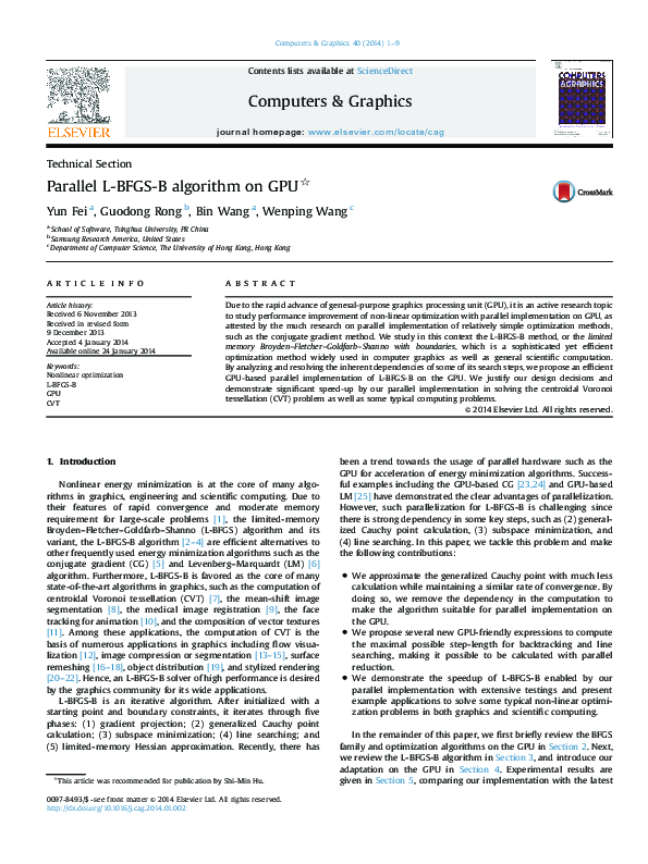 (PDF) Parallel L-BFGS-B algorithm on GPU (PDF) Parallel L-BFGS-B algorithm on GPU