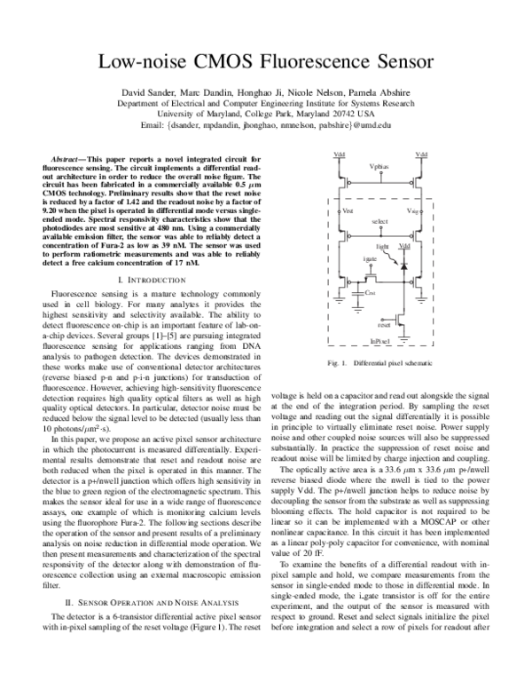 (PDF) Low-noise CMOS Fluorescence Sensor