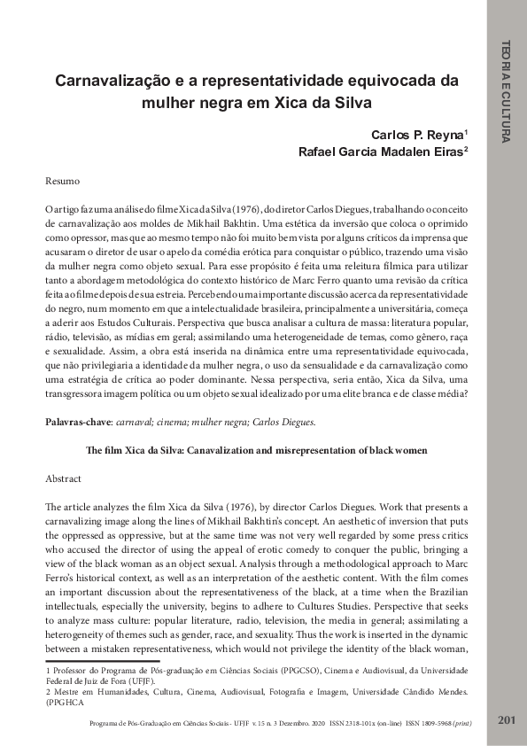 (PDF) Carnavalização e a representatividade equivocada da mulher negra ...