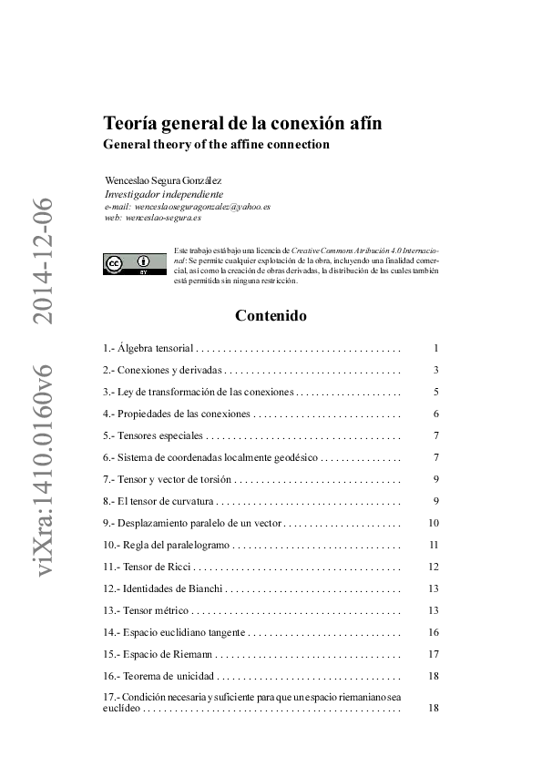 (PDF) General theory of the affine connection