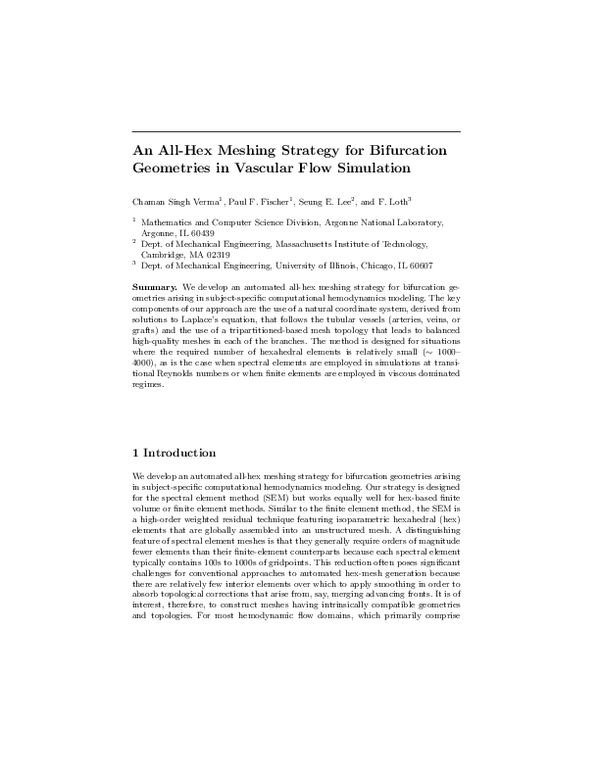 (PDF) An All-Hex Meshing Strategy for Bifurcation Geometries in ...
