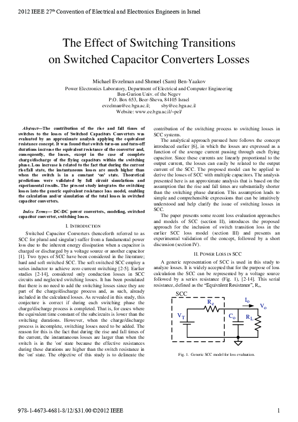(PDF) The effect of switching transitions on switched capacitor ...