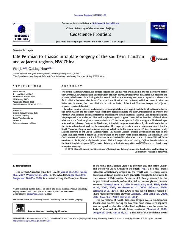(PDF) Late Permian to Triassic intraplate orogeny of the southern ...