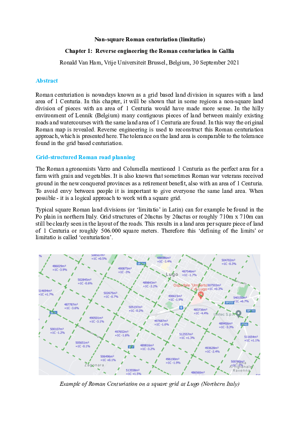 (PDF) Non-square Roman centuriation (limitatio) Chapter 1: Reverse ...