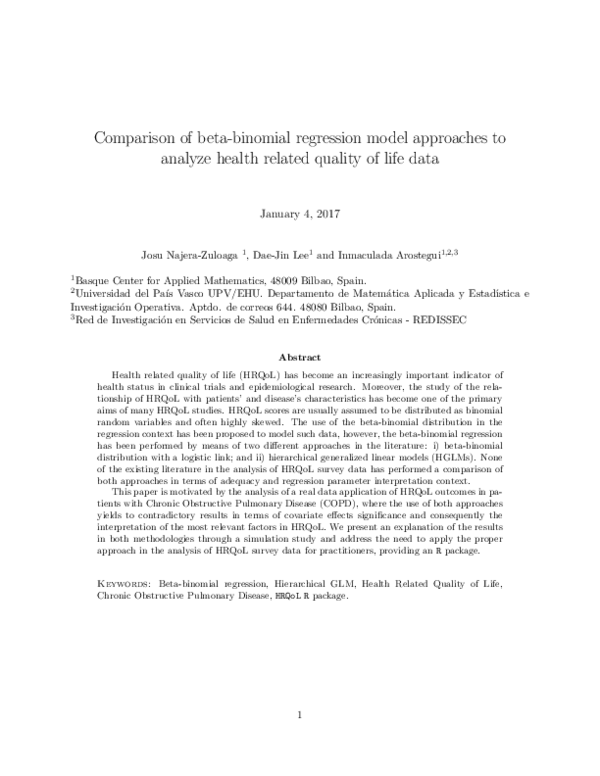 Pdf Comparison Of Beta Binomial Regression Model Approaches To
