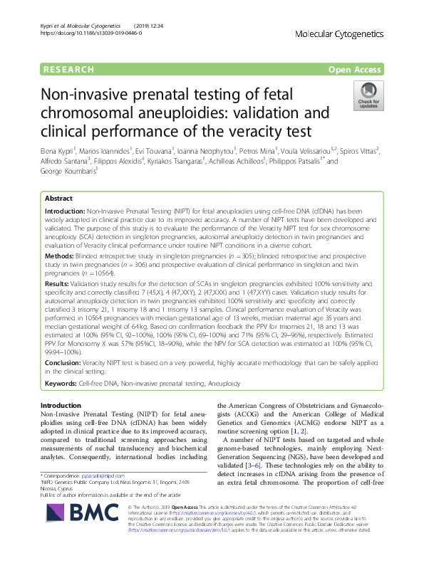 (PDF) Non-invasive prenatal testing of fetal chromosomal aneuploidies ...