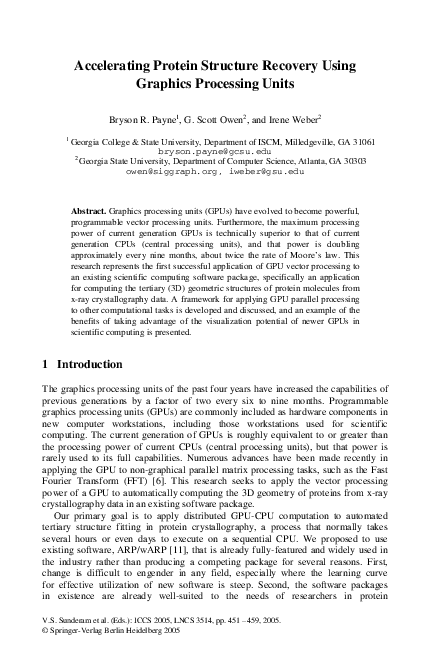 (PDF) Accelerating Protein Structure Recovery Using Graphics Processing Units