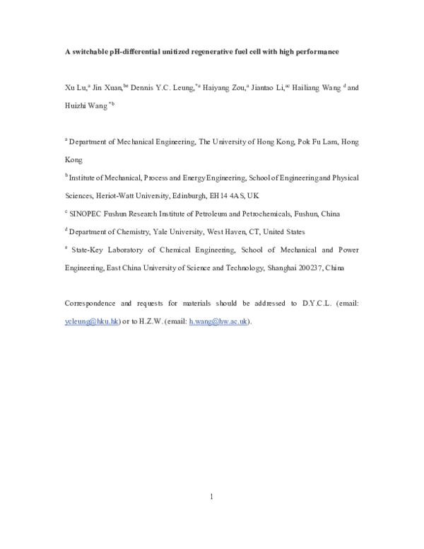 (PDF) A switchable pH-differential unitized regenerative fuel cell with ...