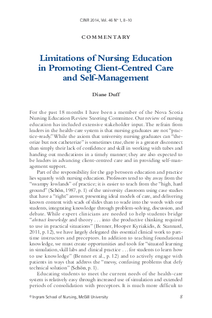 (PDF) Article Commentary: Limitations of Nursing Education in Promoting ...