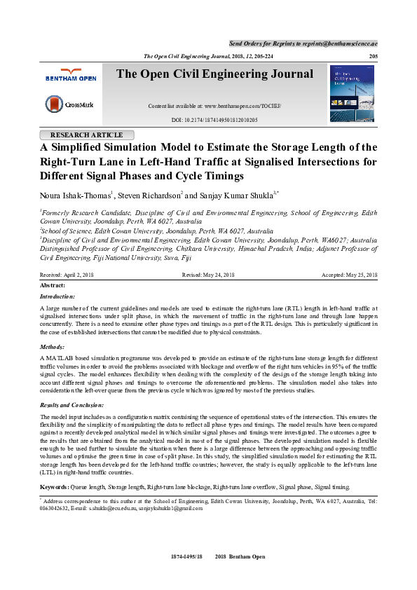 (PDF) A Simplified Simulation Model to Estimate the Storage Length of ...